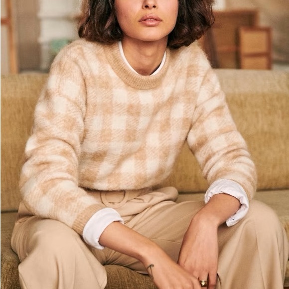 Sezane | Sweaters | Szane Becky Jacquard Knit Alpaca Jumper Camelecru ...